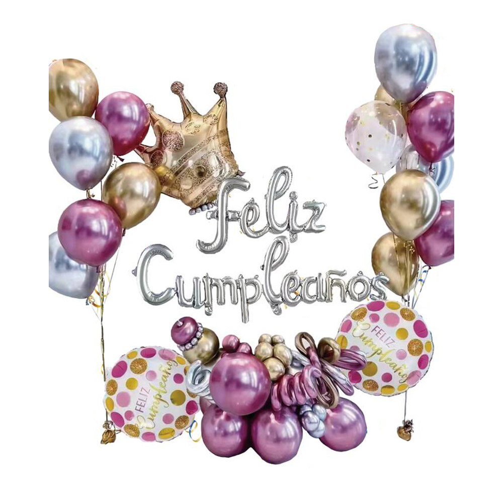 Globo Fast En Set Feliz Cumpleaños Pt308 Corona (250)