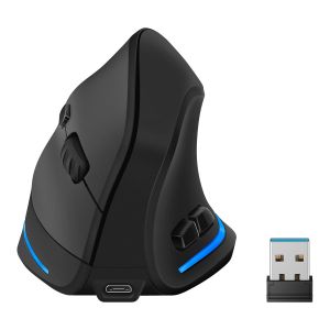 Mouse inalambrico vertical con bateria recargable 1200 / 1600 / 2400 ...