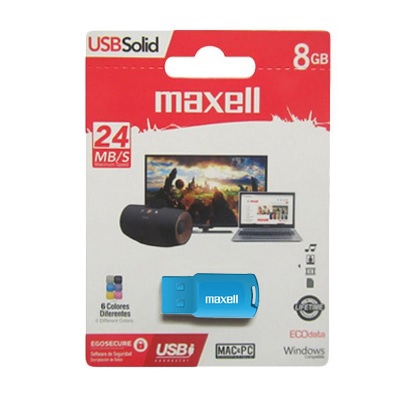 USB SOLID DE 8GB BLUE USBS-8 Maxell – Shopper Mall