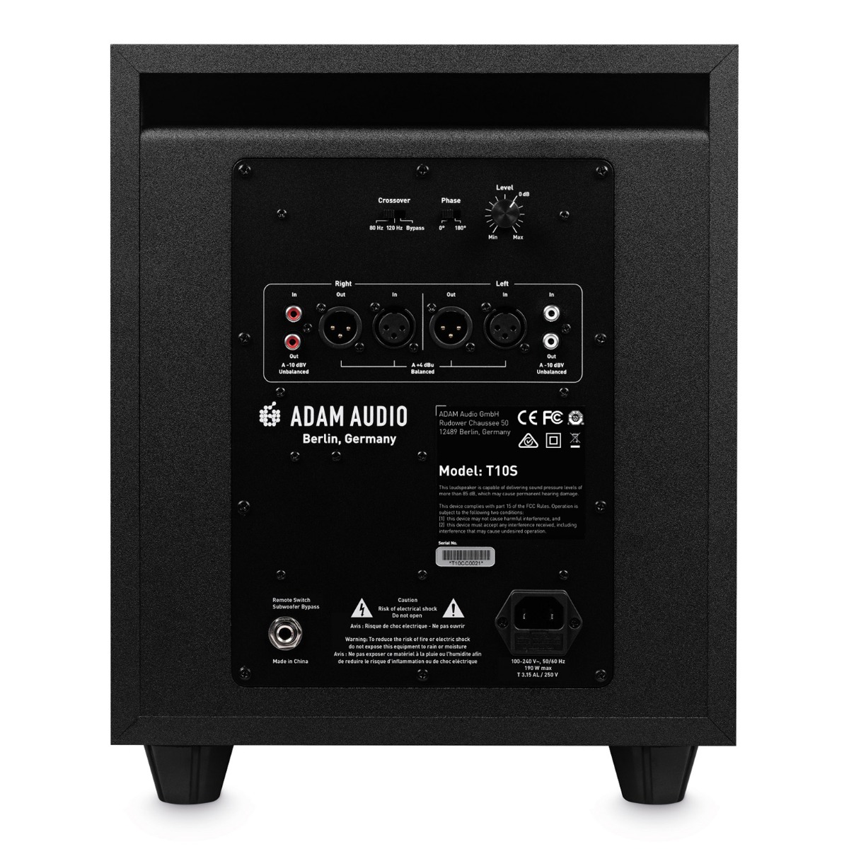 Subwoofer activo para estudio cono de 10 l T10S - ADAM AUDIO