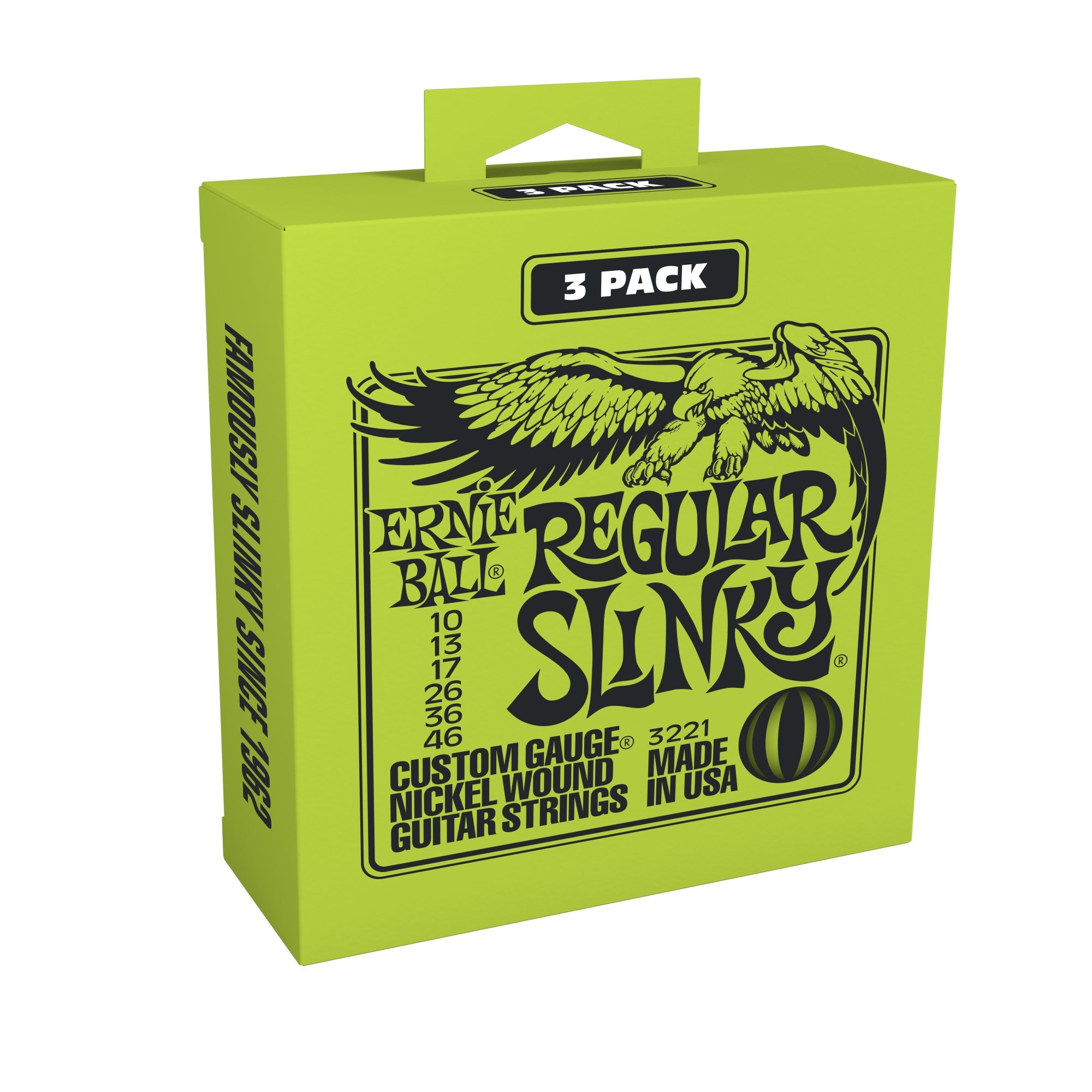 Pack de 3 sets de cuerdas para guitarra electrica regular Slinky | P03221 - ERNIE BALL