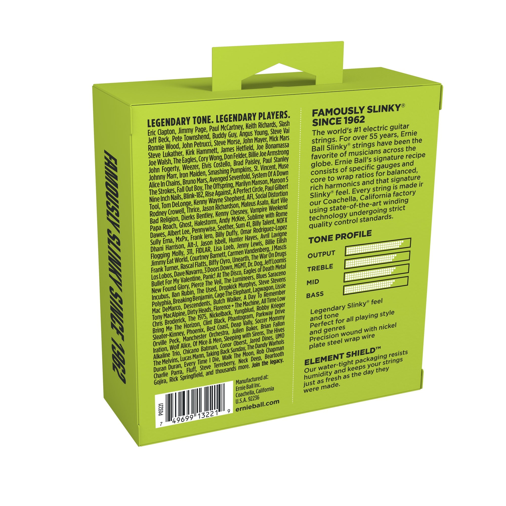 Pack de 3 sets de cuerdas para guitarra electrica regular Slinky | P03221 - ERNIE BALL