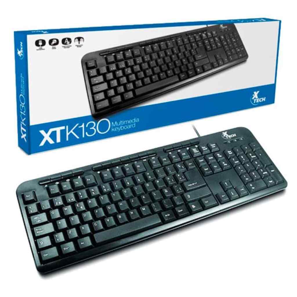 Xtech - Wired - USB - Black - Spanish - Multimedia Keyboard