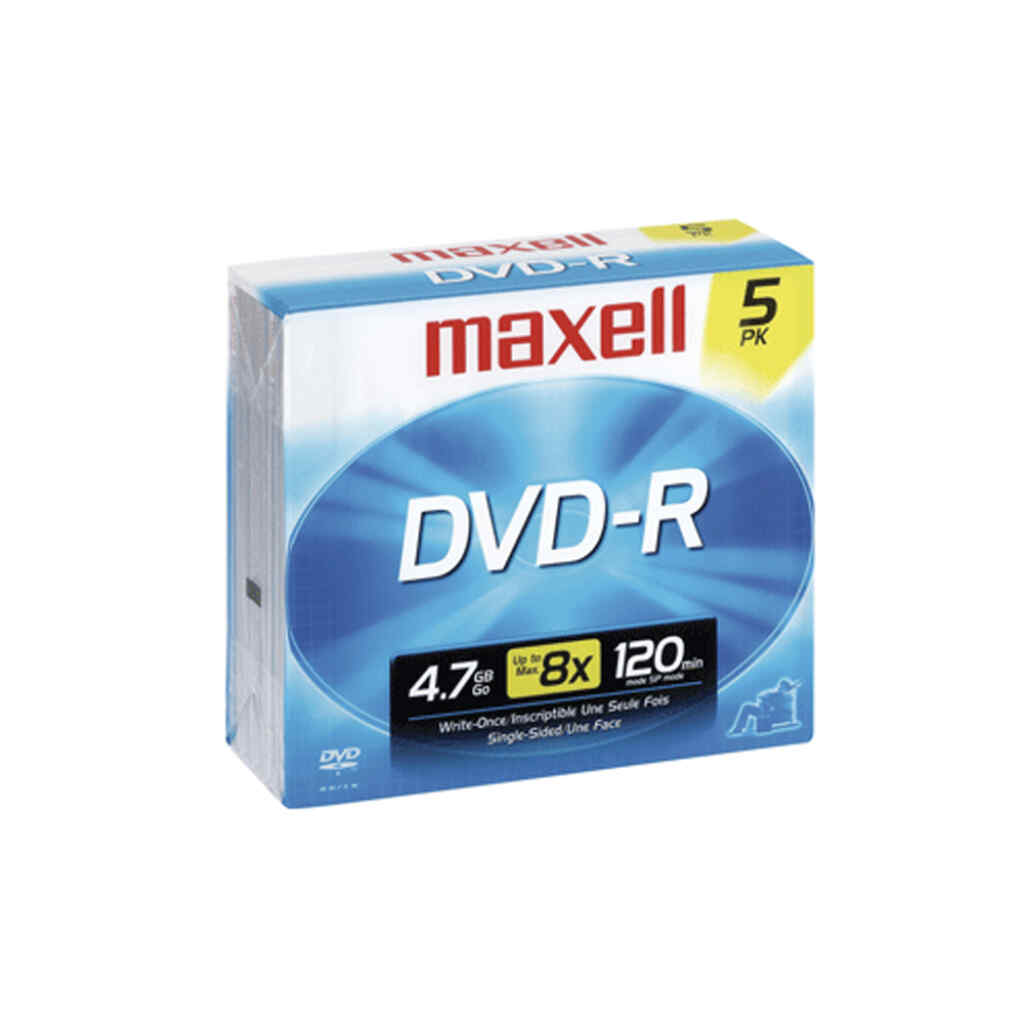 Maxell - DVD-R 4.7GB Paquete de 5 unidades