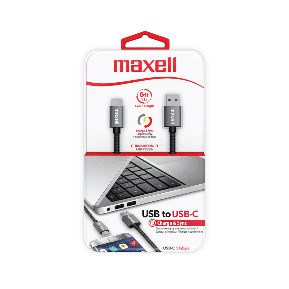 Maxell - Cable USB A a tipo C color negro - CB-USB-C 6FT