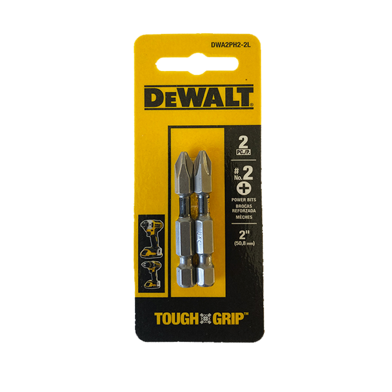 Punta Phillips No.2, 2 Pulgadas De Largo, Tough Grip. Marca Dewalt
