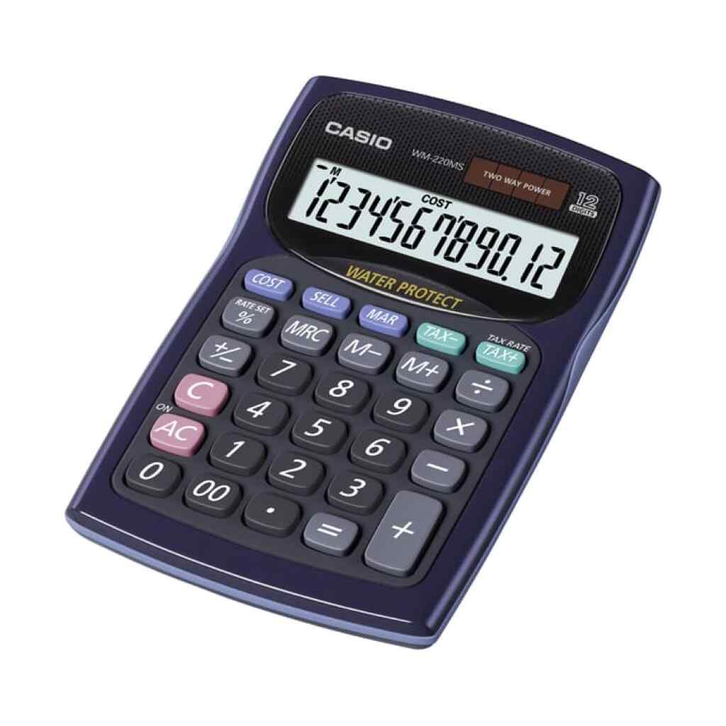 Calculadora mini 12 digitos de Escritorio water | WM-220MS-BU-S – CASIO ...
