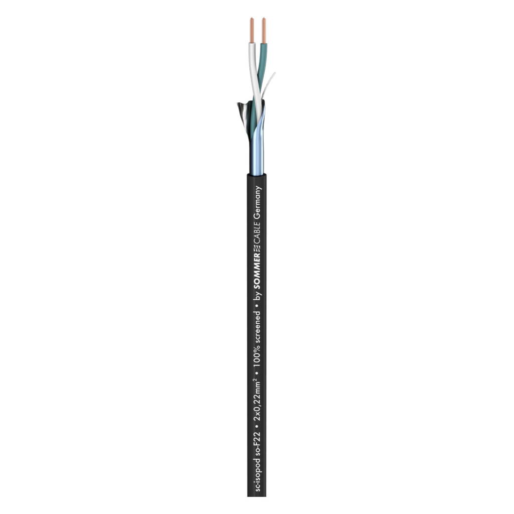 Cable de audio, balanceado, blindado 1 Metro, Negro | AWG 24 - Sommer