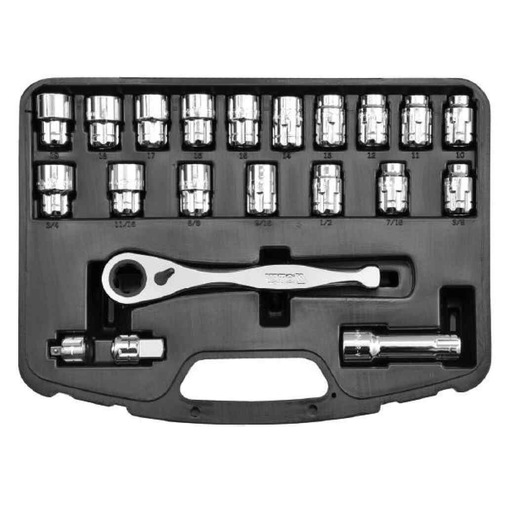 Juego de Ratcht y Copas Pasante 3/8 y 1/2 21pcs | YT-3865 – YATO – Shopper Mall
