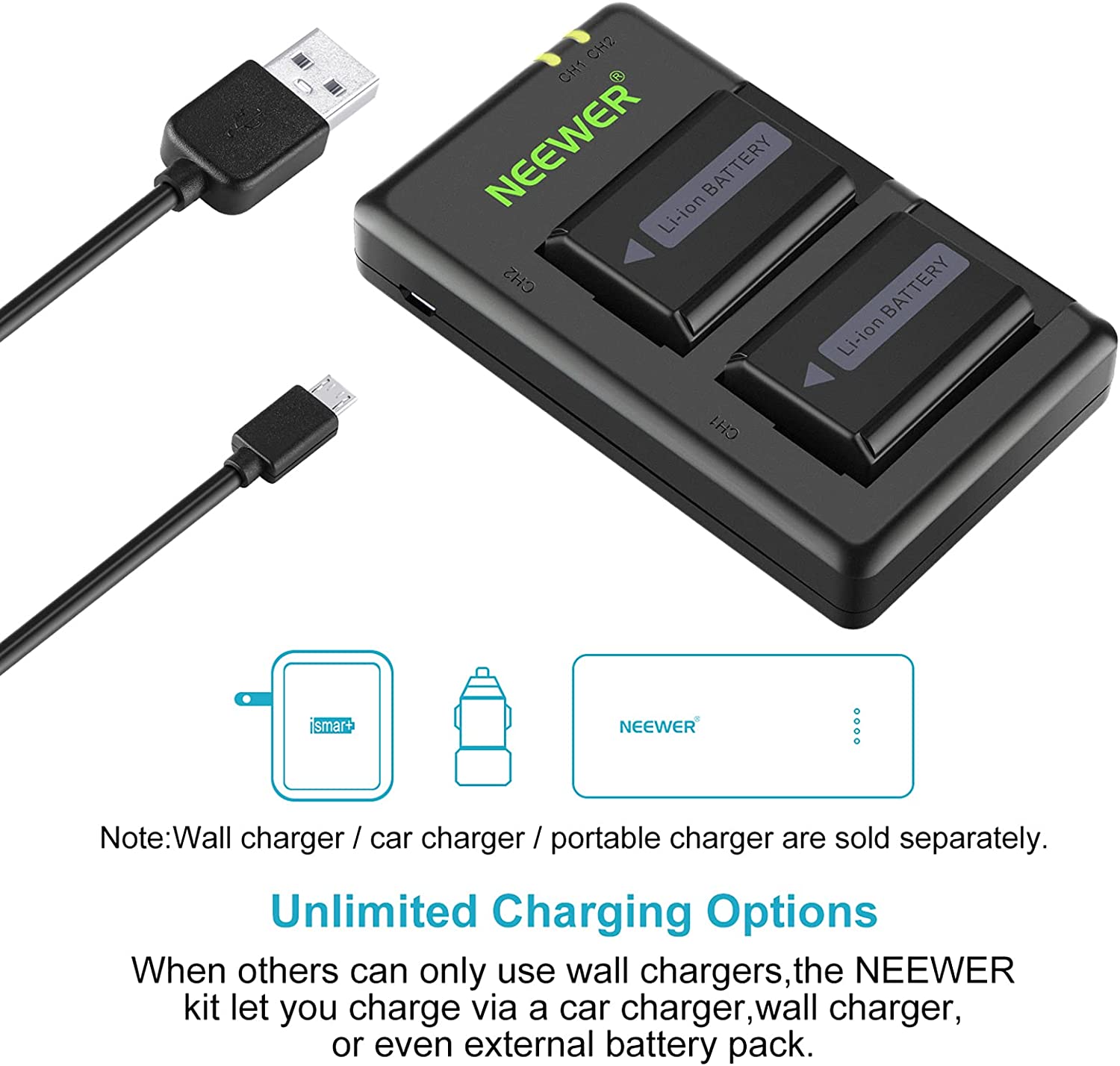 Juego de Cargador de Bateria para Camara compatible con Sony | NEEWER-NP-FW50 – Neewer – Shopper ...