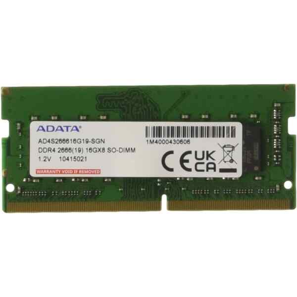 Memoria RAM DDR4 16GB 2666MHZ SODIMM 1.2V | AD4S266616G19-SGN - ADATA