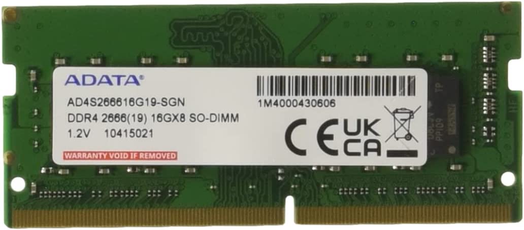 Memoria RAM DDR4 16GB 2666MHZ SODIMM 1.2V | AD4S266616G19-SGN - ADATA