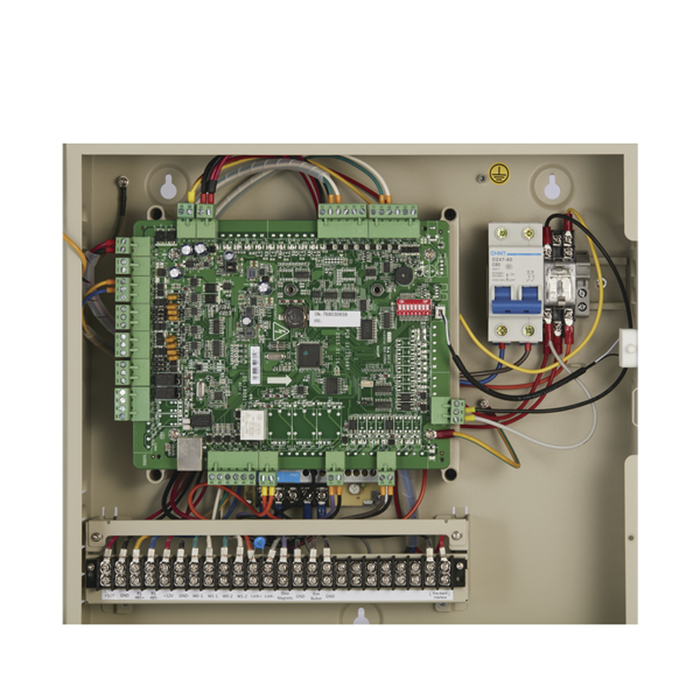 Panel de Control de Acceso 1 Puerta y 2 Lectoras con Gabinete y Fuente ...