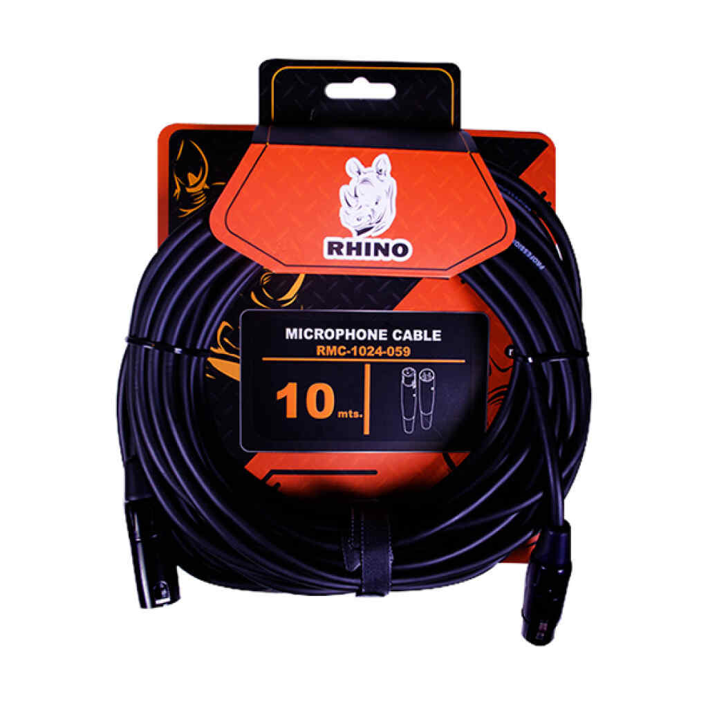Cable Microfono RMC 1024 060 XLR XLR 10M SEDA BK | RHINO