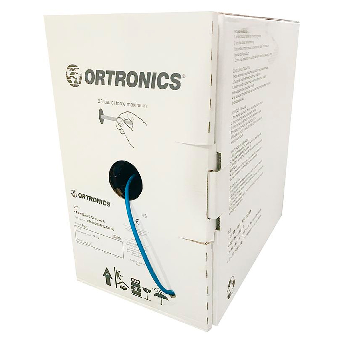 Caja de cable certificado, Categoria 6, U/UTP, chaqueta LSZH, 4 pares color azul, 305 metros ...