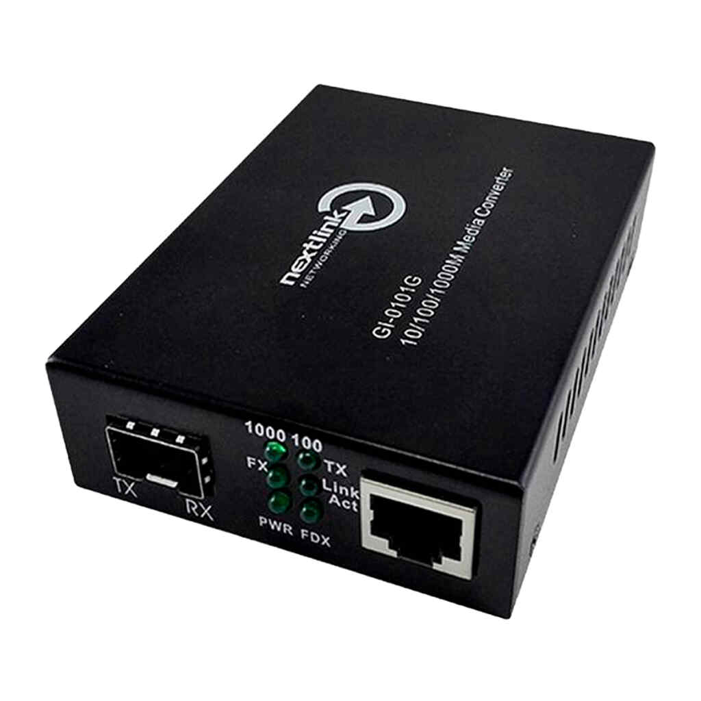 Caja media converter TX/RX puerto Ethernet 10/100/1000 Mb | Nextlink