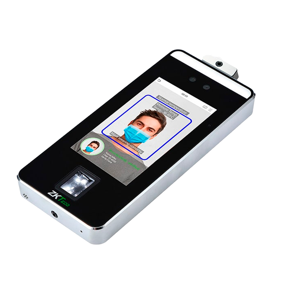 Terminal multibiometrica con reconocimiento de rostro, palma y con deteccion de temperatura ...