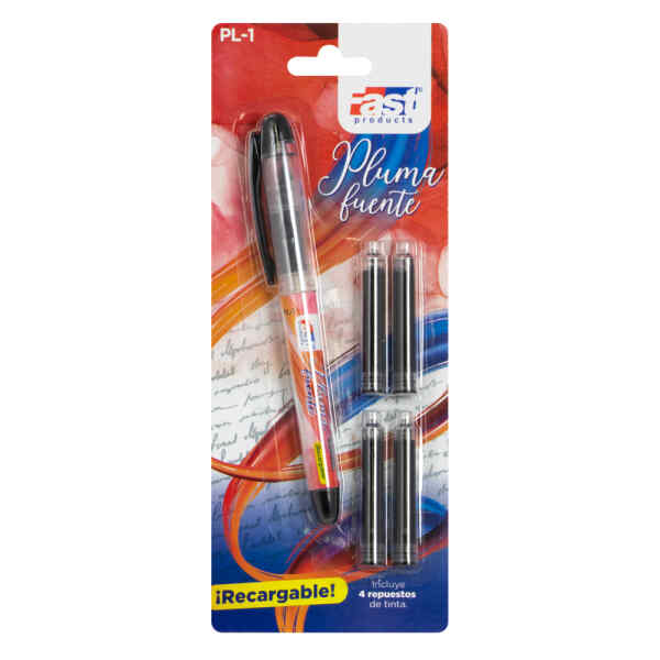 Pluma Fuente Fast Recargable Negro (480)