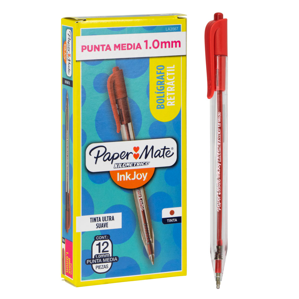 Boligrafo Paper Mate Kilometrico 100 Retractil Rojo (12X12) – Shopper Mall