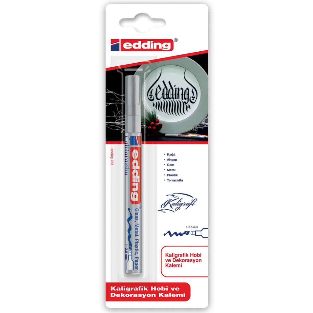 Marcador Caligrafico Edding 753 Metalico Plateado (100X10) – Shopper Mall