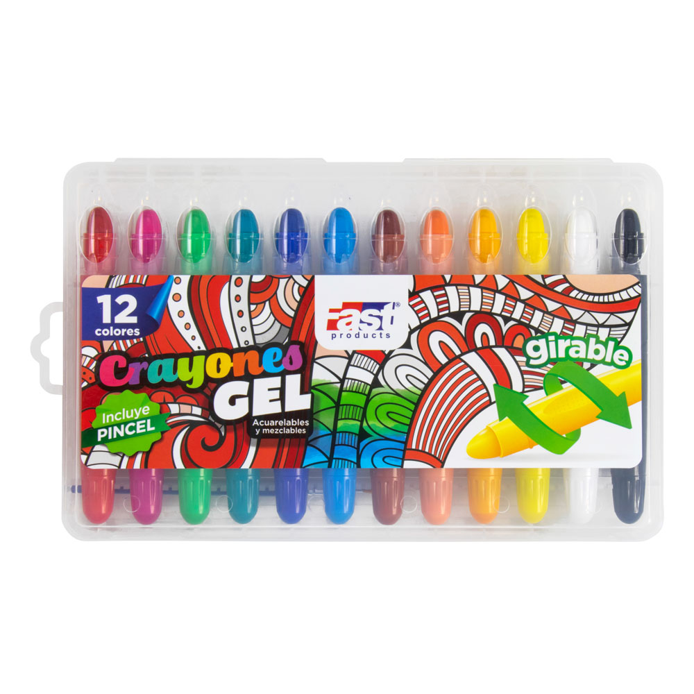 Crayon Gel Fast Colorful 12 Col. (36)