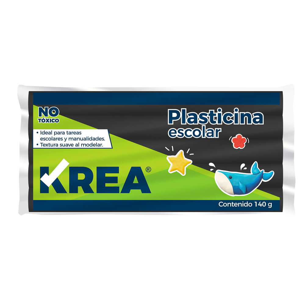 Plasticina Krea Marqueta 140 Gr. Negro (50)