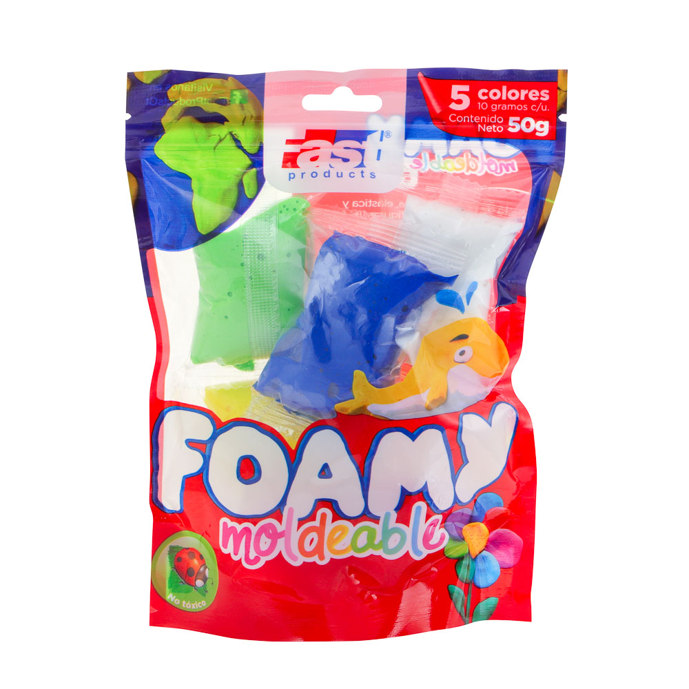 Foamy Moldeable Fast 10Grs 5 Colores Surtidos (200)