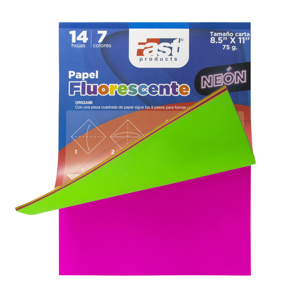 Block Papel Fluorescente Fast 75 Grs. 14 Hojas Carta (230)