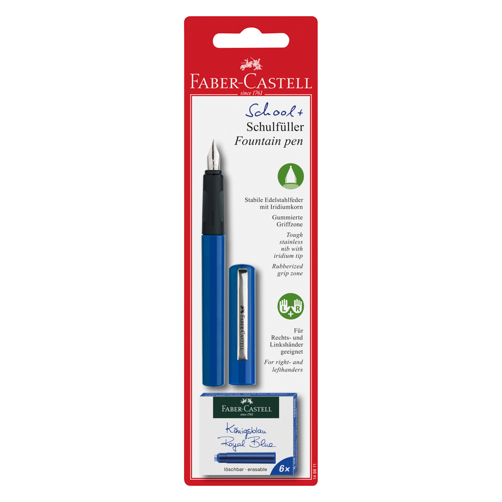 Pluma Fuente Faber Castell 149811 Escolar Bx1 Azul