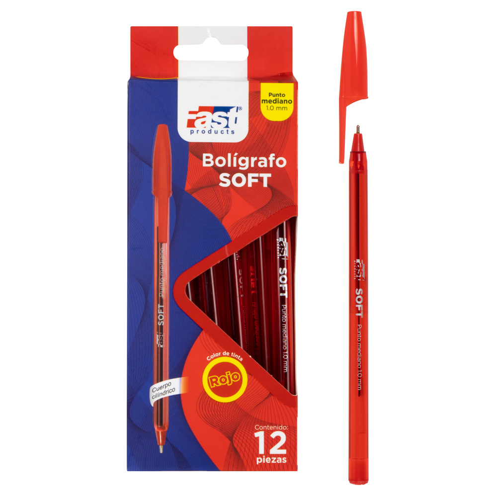 Boligrafo Fast Mediano 1.0Mm Cx12 Rojo – Shopper Mall