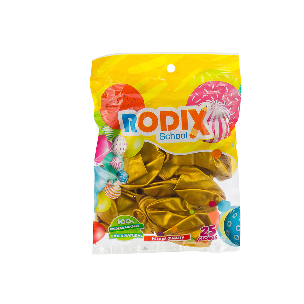 Globo Rodix No.9 Bx25 Metalico Dorado/Oro (200)