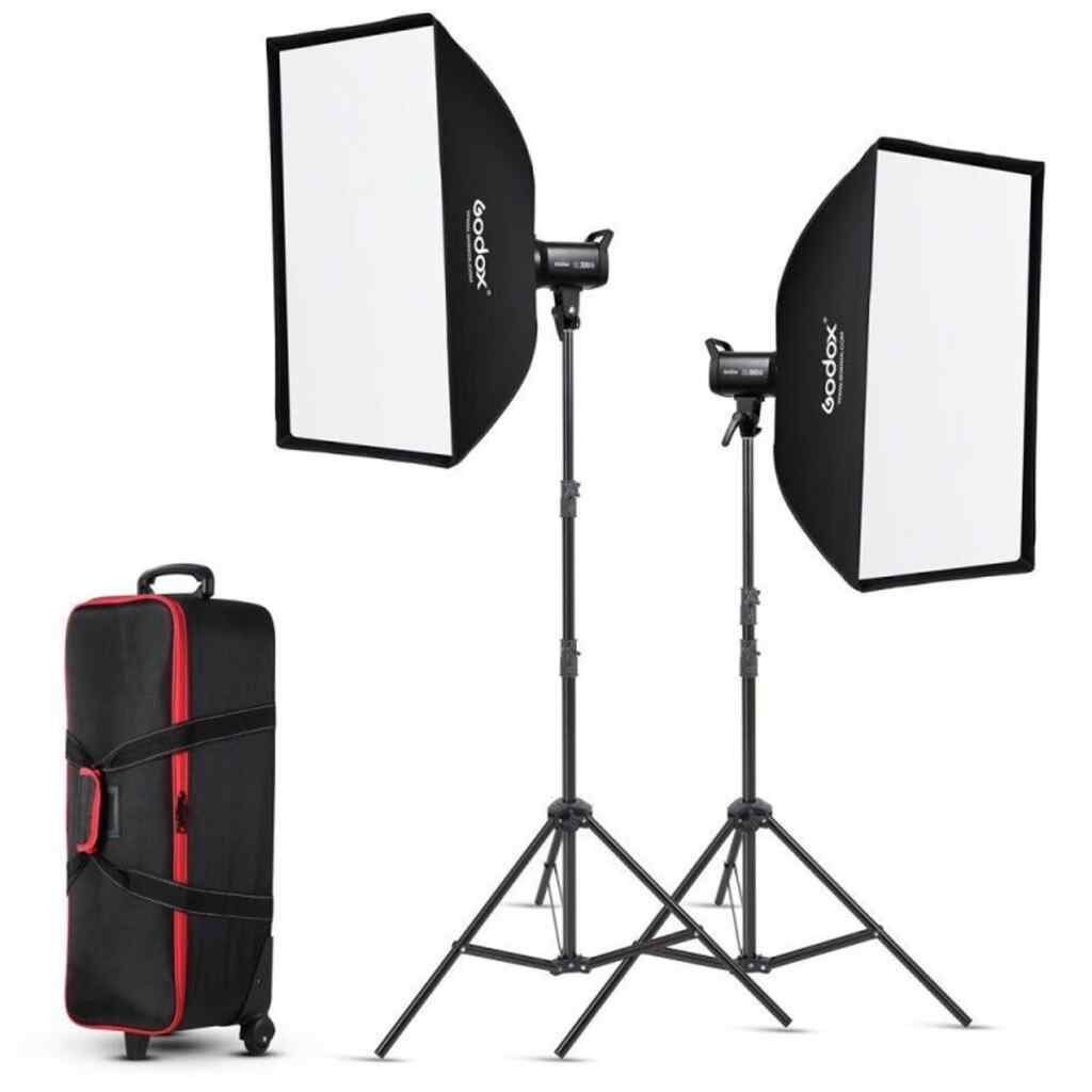 Kit de 2 Luces SL-100D con Softbox de 60X90, Tipodes, Control Remoto y ...