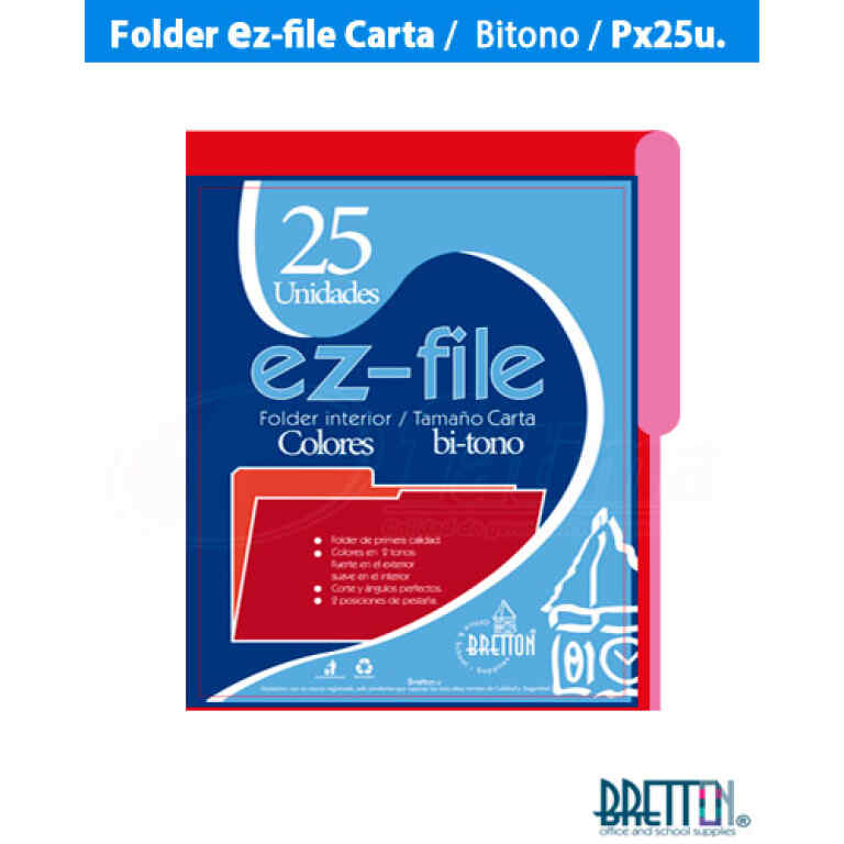 Folder Convencional Bretton Ez-File Carta Px25, Rojo X 1 – Shopper Mall