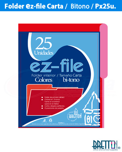 Folder Convencional Bretton Ez-File Carta Px25, Rojo X 1 – Shopper Mall