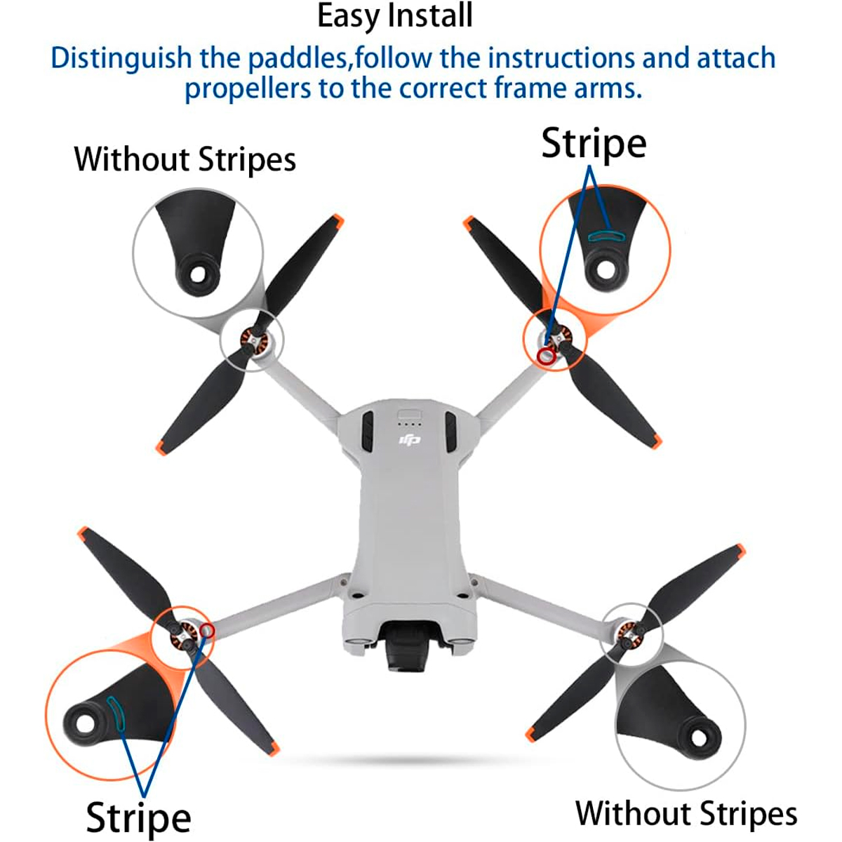 Helices para DJI Mini 3 Pro Drone Paquete de 8 (2 pares) cuchillas de bajo ruido | ALILUSSO