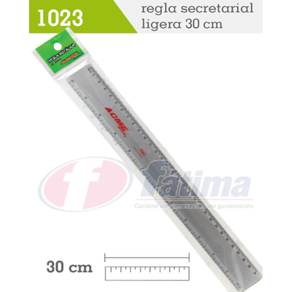 Regla Lineal Acme 1023 Metal 12″ / 30 Cm, Plateada X 1 – Shopper Mall