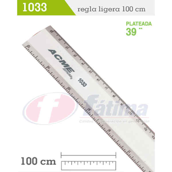 Regla Lineal Acme 1033 39" / 100 Cm, Plateada X 1