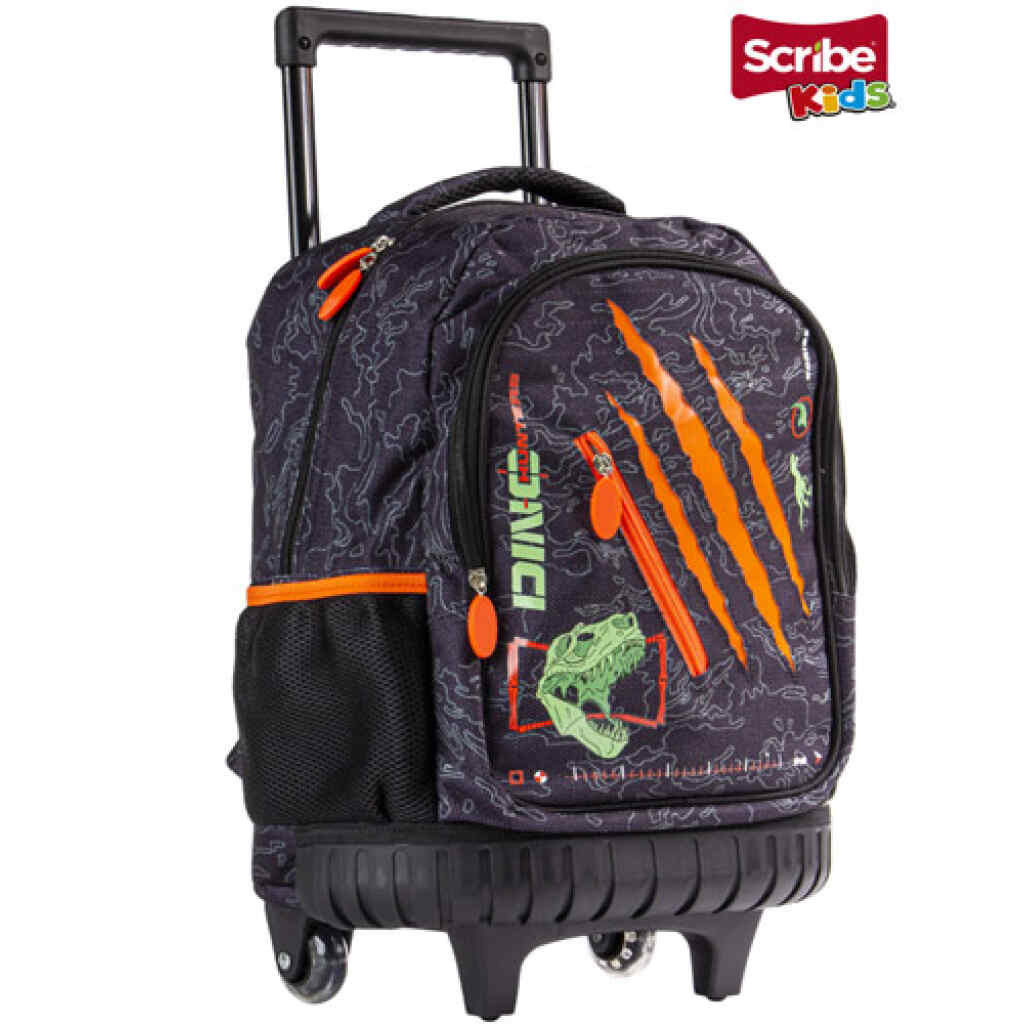Mochila Scribe Kids Niños 16.5" Con Super Rodos Dino, Varios X 1