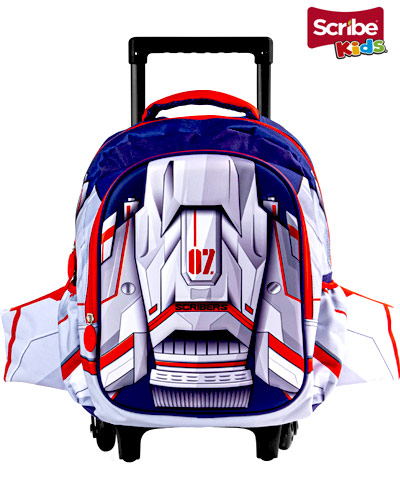 Mochila Scribe Kids Niños 16.5" Con Rodos Cohete, Varios X 1