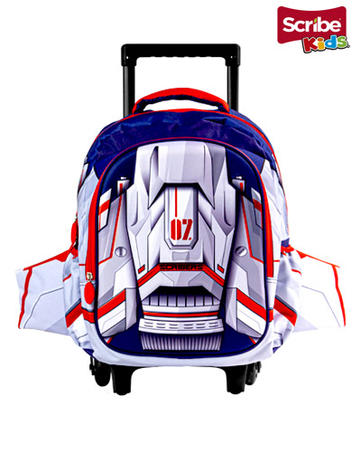 Mochila Scribe Kids Niños 13" Con Rodos Cohete, Varios X 1