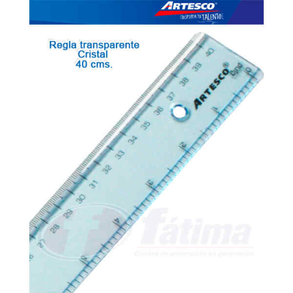 Regla Lineal Artesco 9007100 Cristal 40 Cm, Transparente X 1