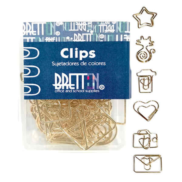 Clips Bretton 6 Diseños En Formas Especiales, Dorado X 1 – Shopper Mall