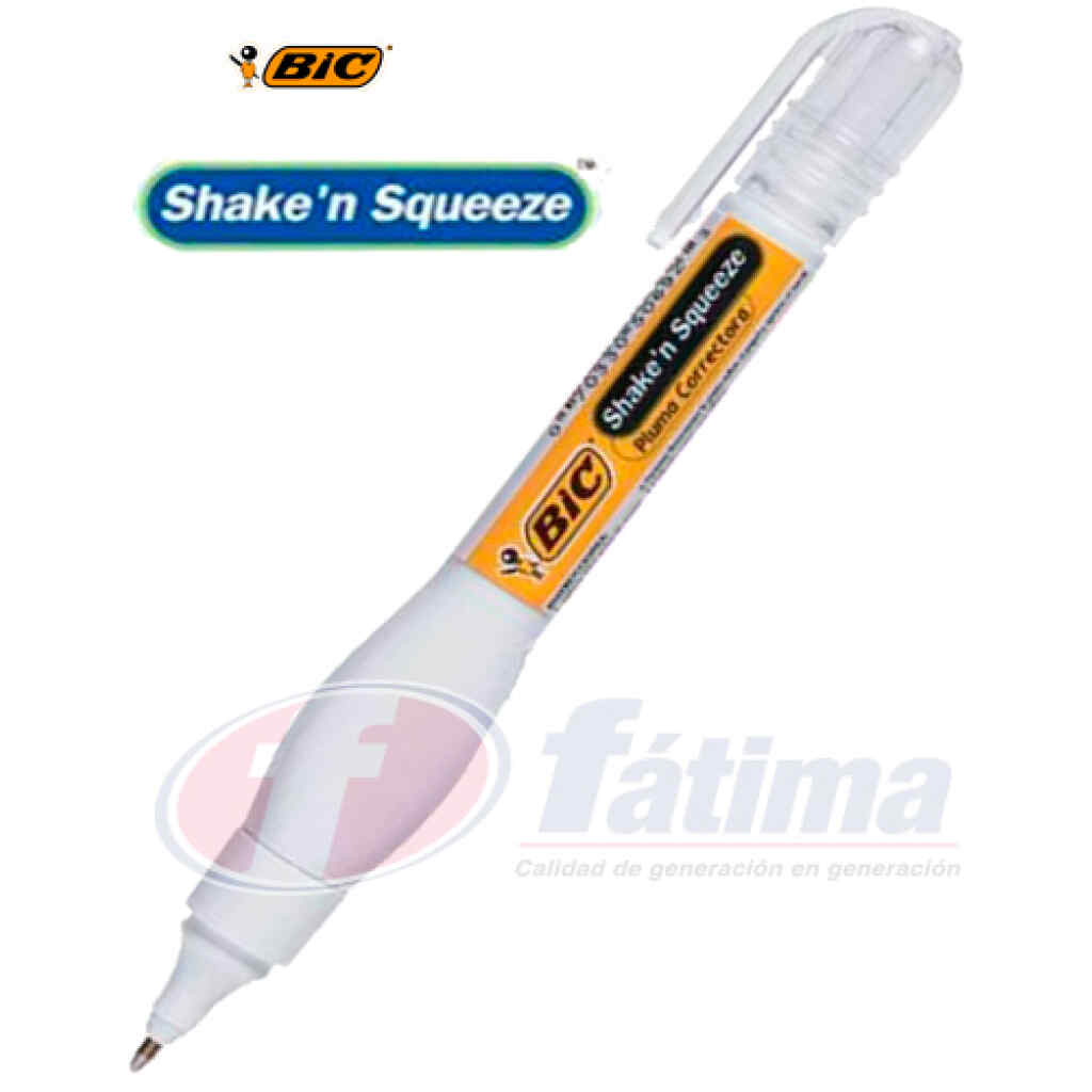 Corrector Bic Tipo Pluma Shake 8 Ml, Blanco X 1