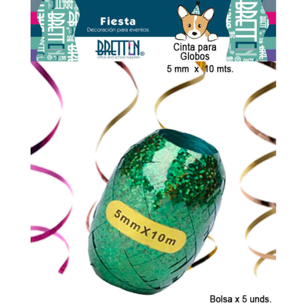 Cinta Metalica Bretton Para Globo Tamaño 5Mm X 10M El Rollo Bolsa X5 ...