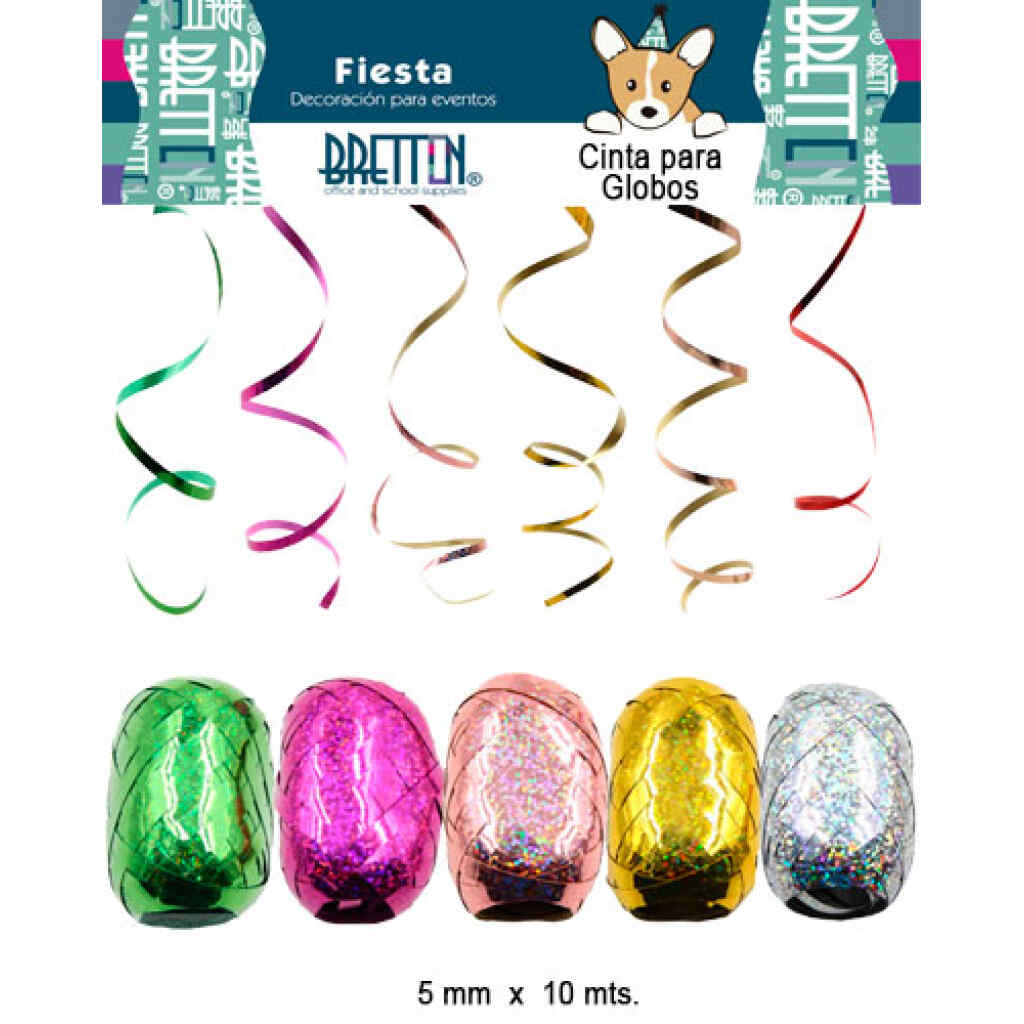 Cinta Metalica Bretton Para Globo Tamaño 5Mm X 10M El Rollo Bolsa X5, 5 ...