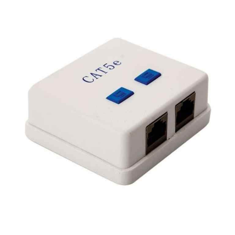 Roseta Doble Rj45 Cat5E Blanca