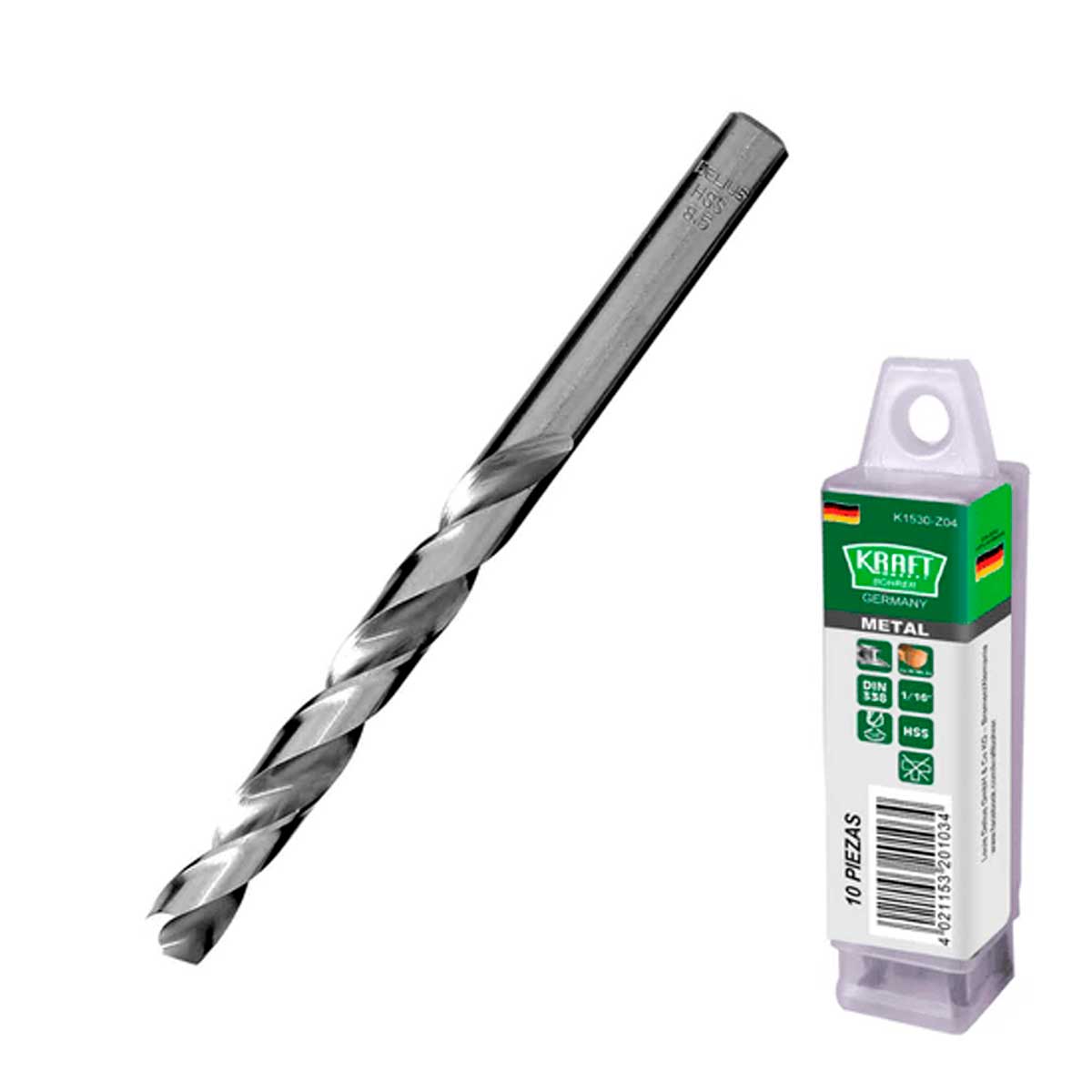 Broca para Metal Blanca HSS 3/8 | K1530-Z24 - KRAFT