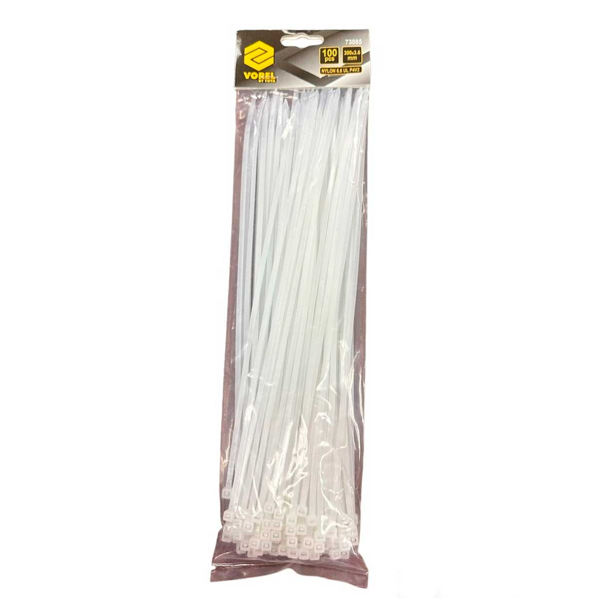 Cincho Plastico Blanco 16x4.8mm 100pcs | 73887 - VOREL