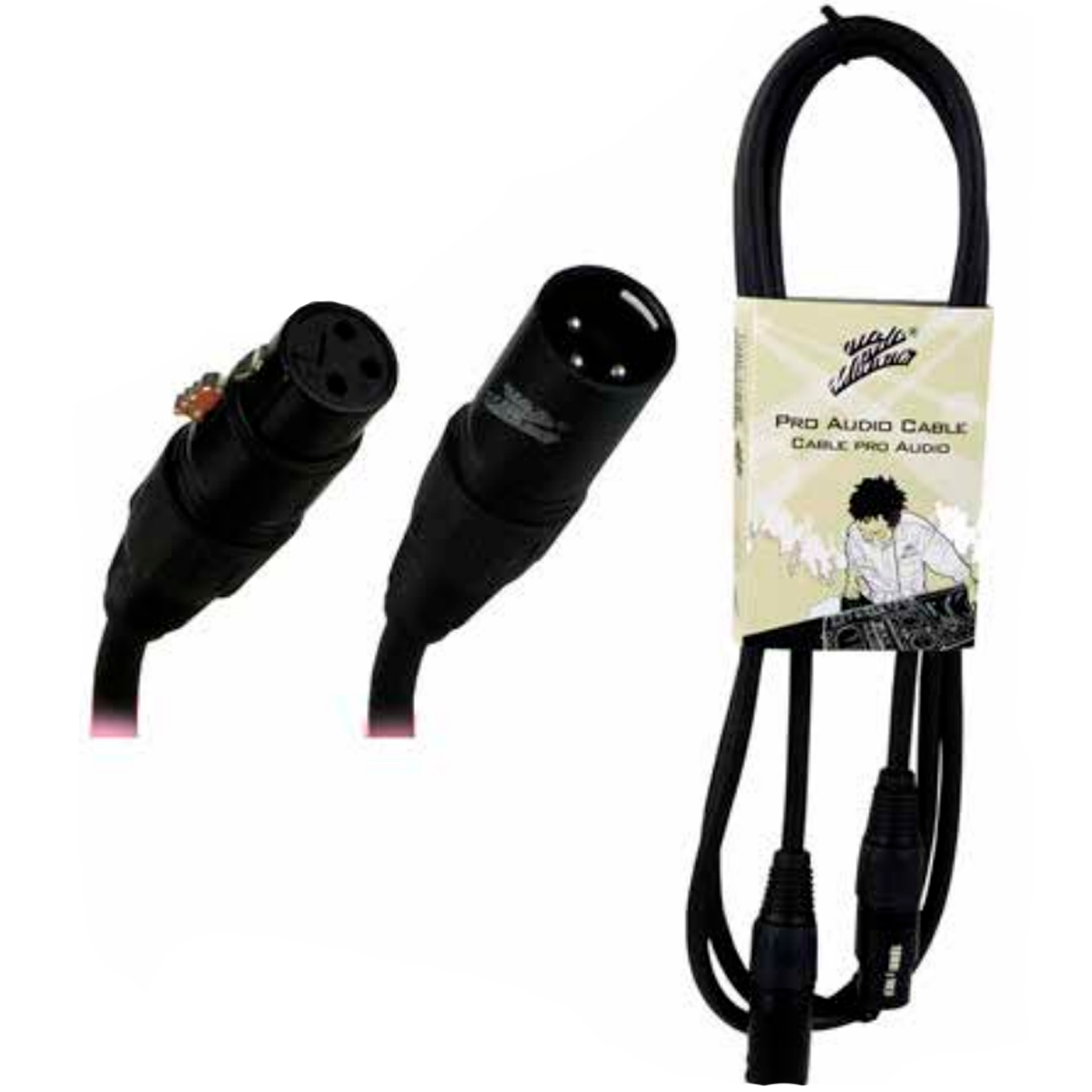 Cable para Microfono XLR Macho a XLR Hembra - zebra