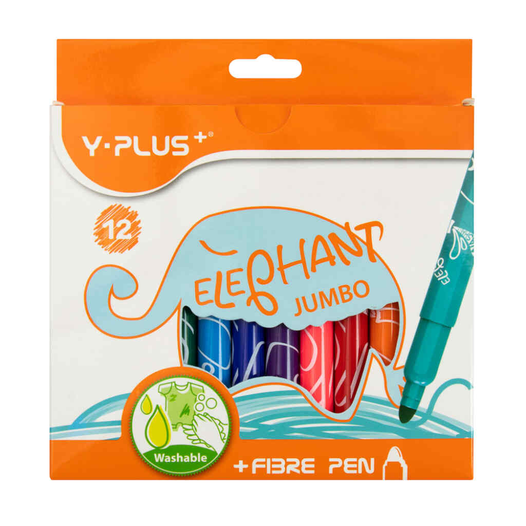 Marcadores En Estuche Y-Plus Elephant Fp1711 12 Col. Jumbo (12X8)